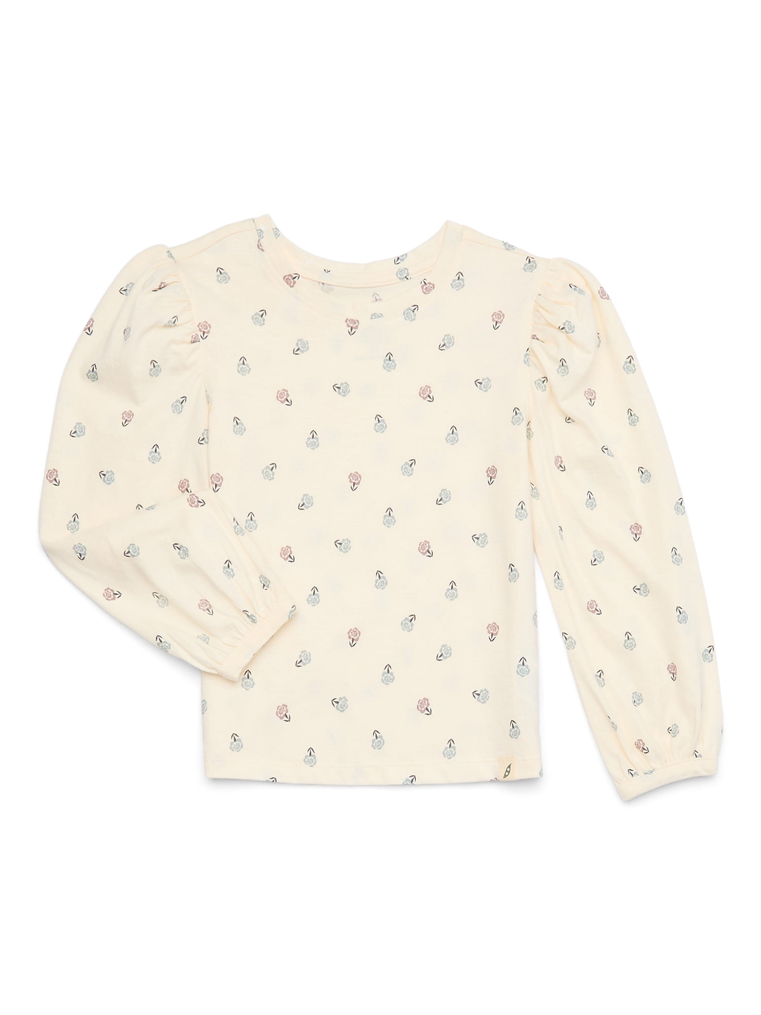 Toddler Girl Long Puff Sleeve T-Shirt - 100% GOTS Organic Cotton ...