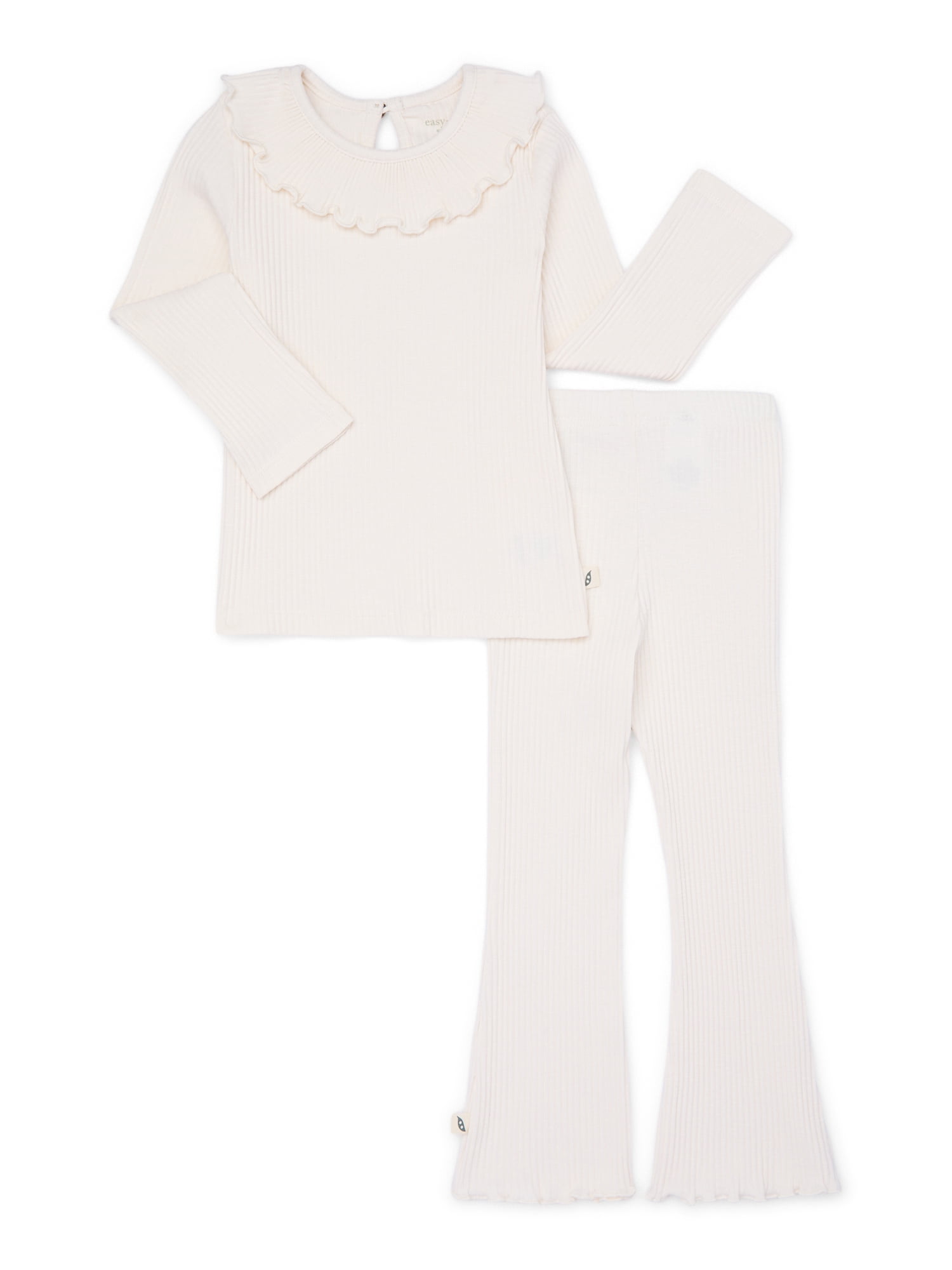 easy-peasy Toddler Girl Long Sleeve Rib Ruffle T-Shirt, Sizes 18M-5T ...