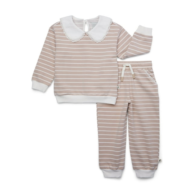 easy-peasy Toddler Girl Terry Sweatshirt and Joggers Outfit Set, 2 ...