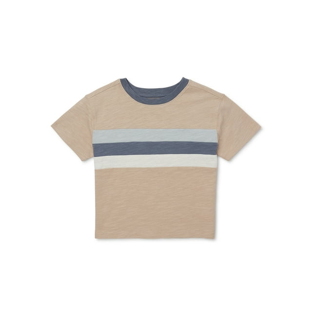 easy-peasy Toddler Short Sleeve Striped Ringer T-Shirt, Sizes 18M-5T ...