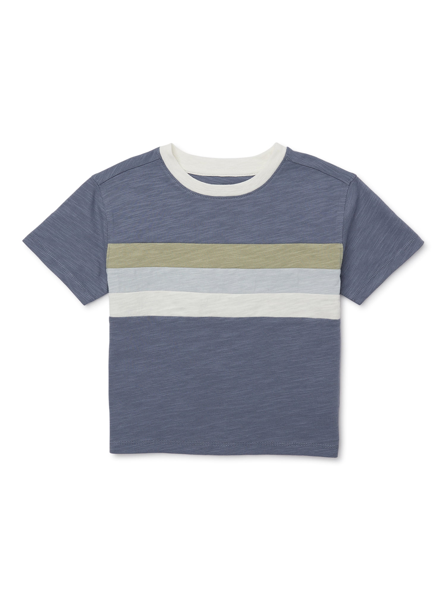easy-peasy Toddler Short Sleeve Striped Ringer T-Shirt, Sizes 18M-5T ...