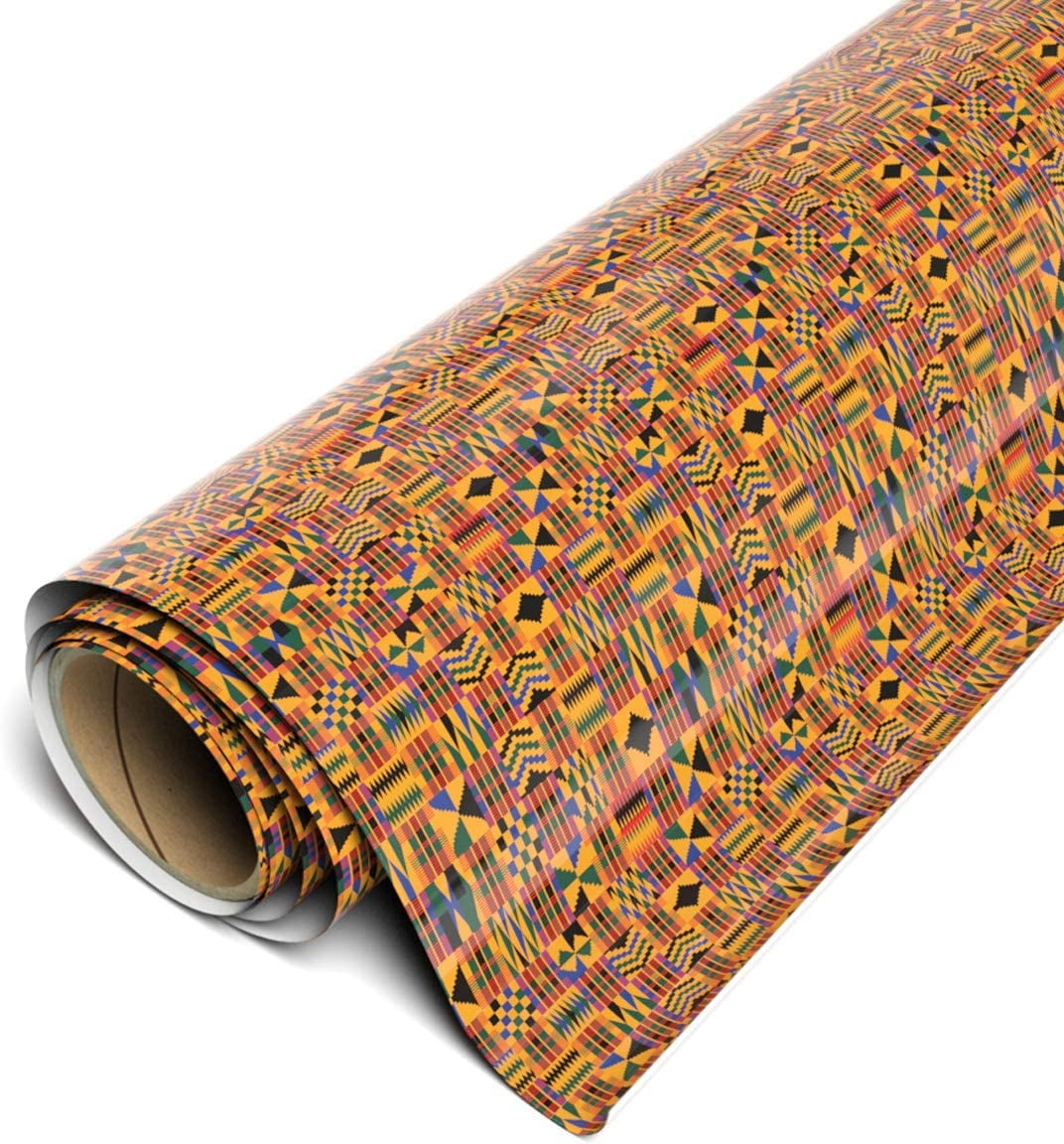 easypatterns plus pre-masked htv 12" x 1yd roll - iron on heat transfer vinyl (kente) - Walmart.com