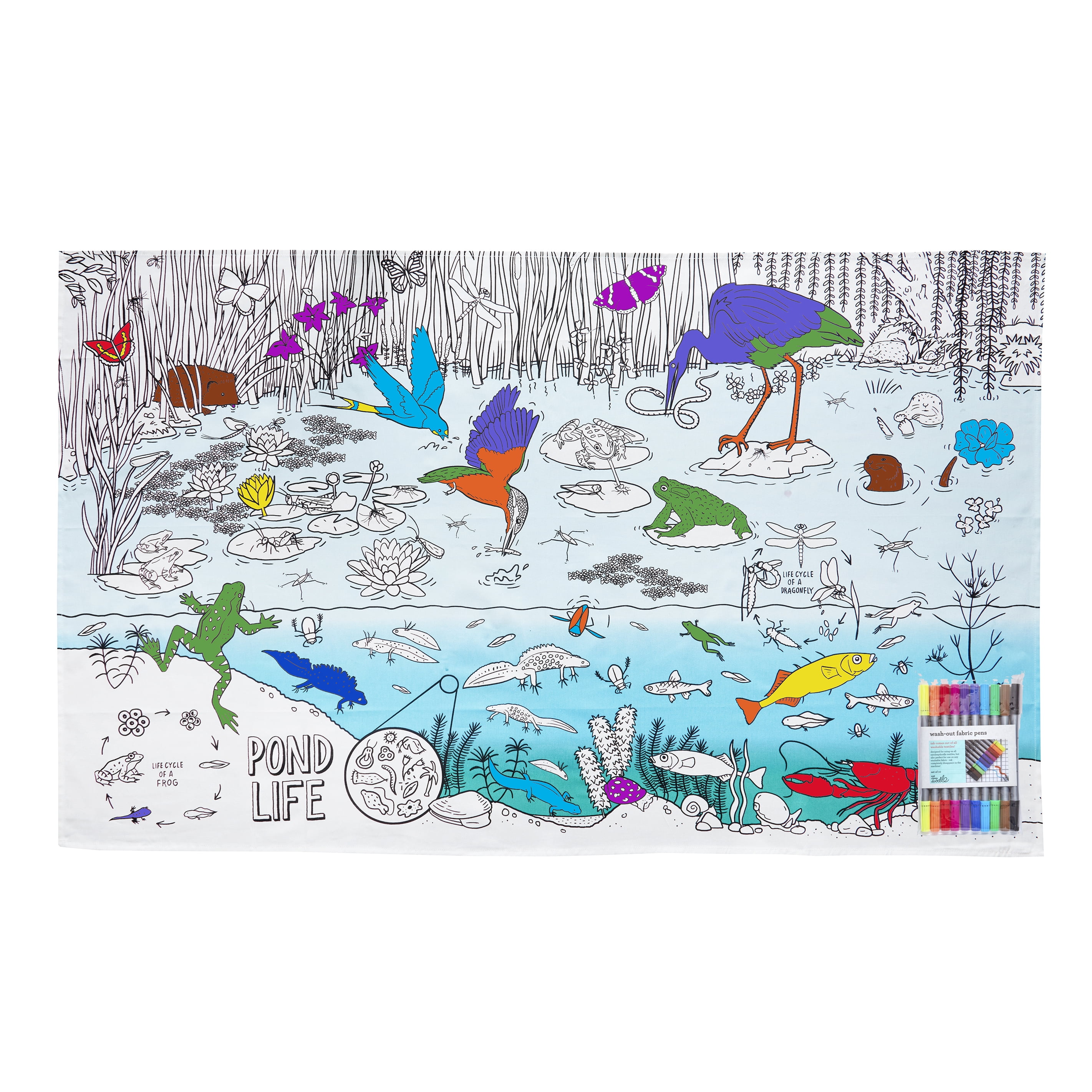 eatsleepdoodle Coloring Cotton Tablecloth with Washable Markers ...