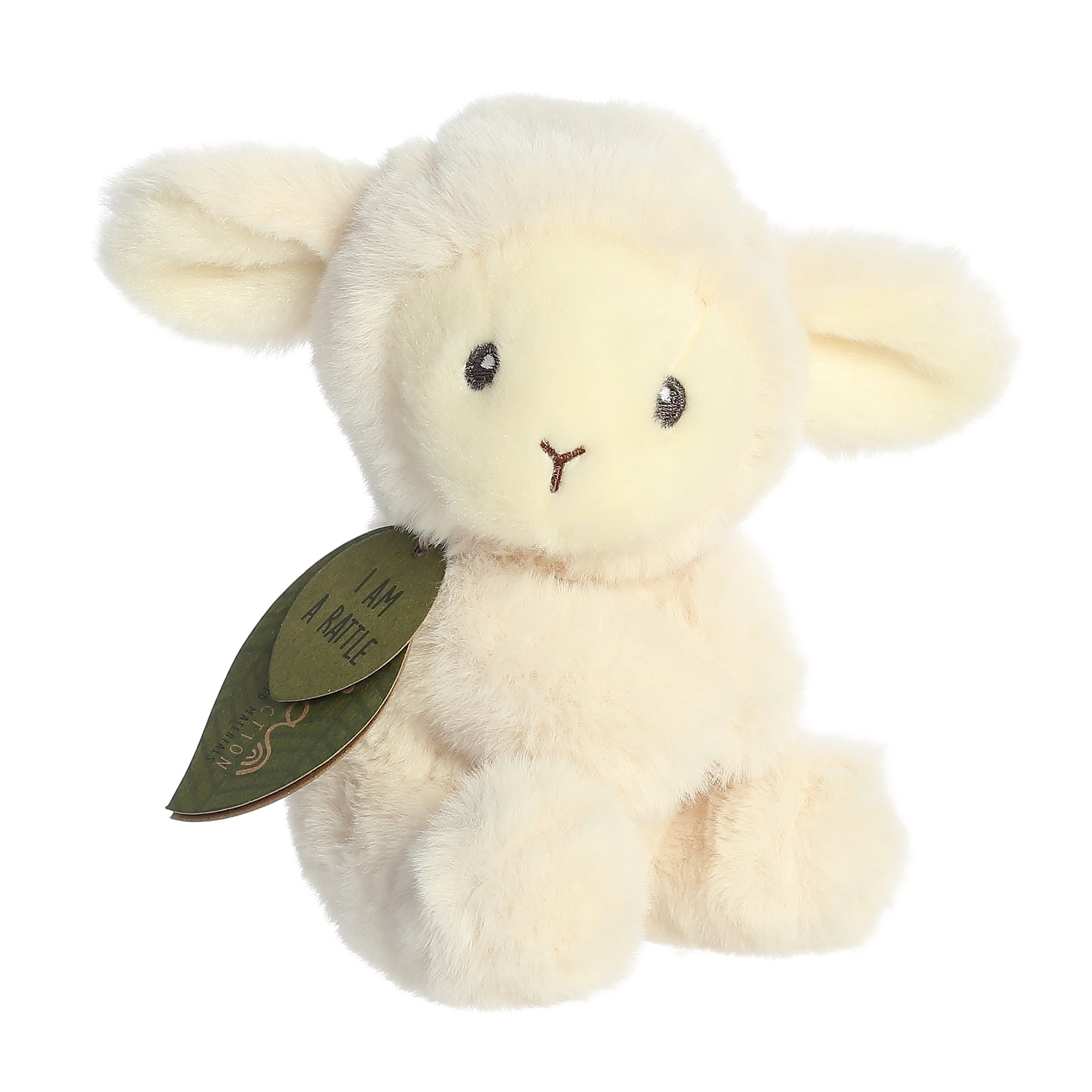 ebba - Small White Eco ebba - 5" Lamb Rattle - Eco-Friendly Baby ...