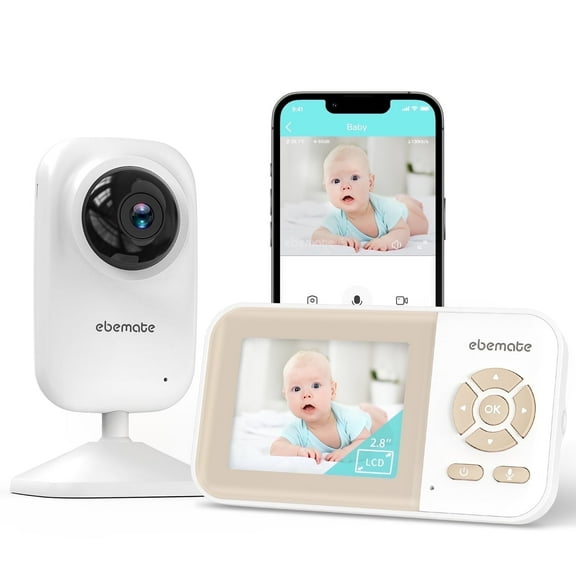 ebemate Video Baby Monitor Camera with 2.8" LCD Screen Video & Audio No ...