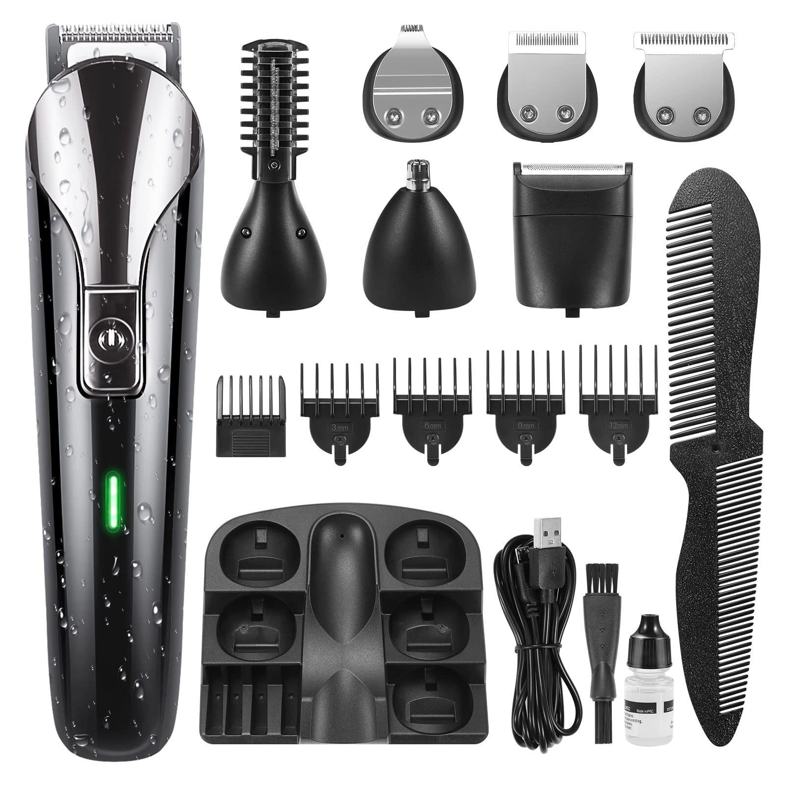 eboboin Beard Trimmer for Men,IPX7 Waterproof Electric Razor Shavers ...