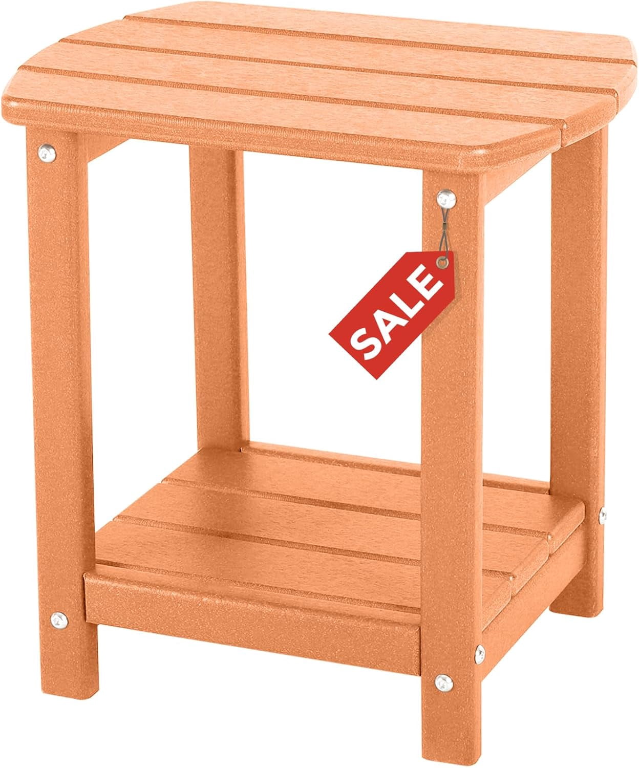 ebyiybnio Adirondack Square Outdoor Side Table 2-Tier Storage Patio ...