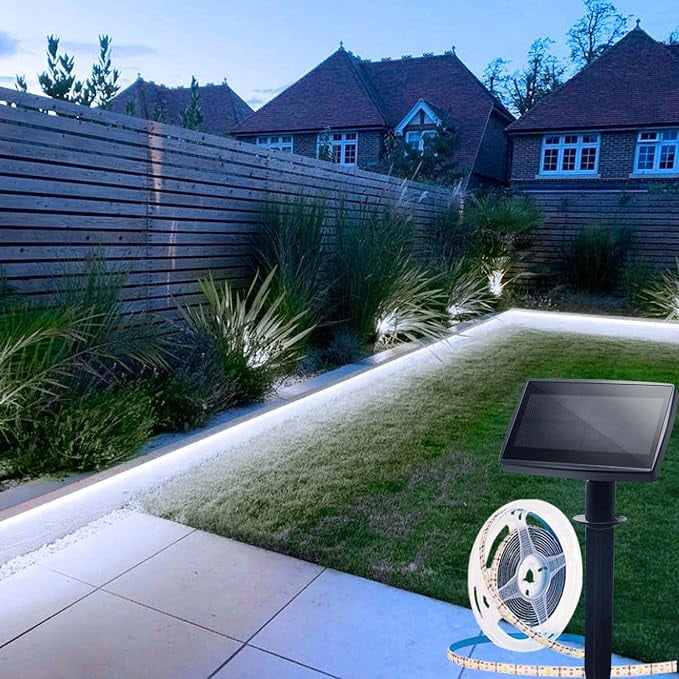 echosari Solar Powered Strip Lights, 16.4Ft 150 LED Strip Lights Auto ...