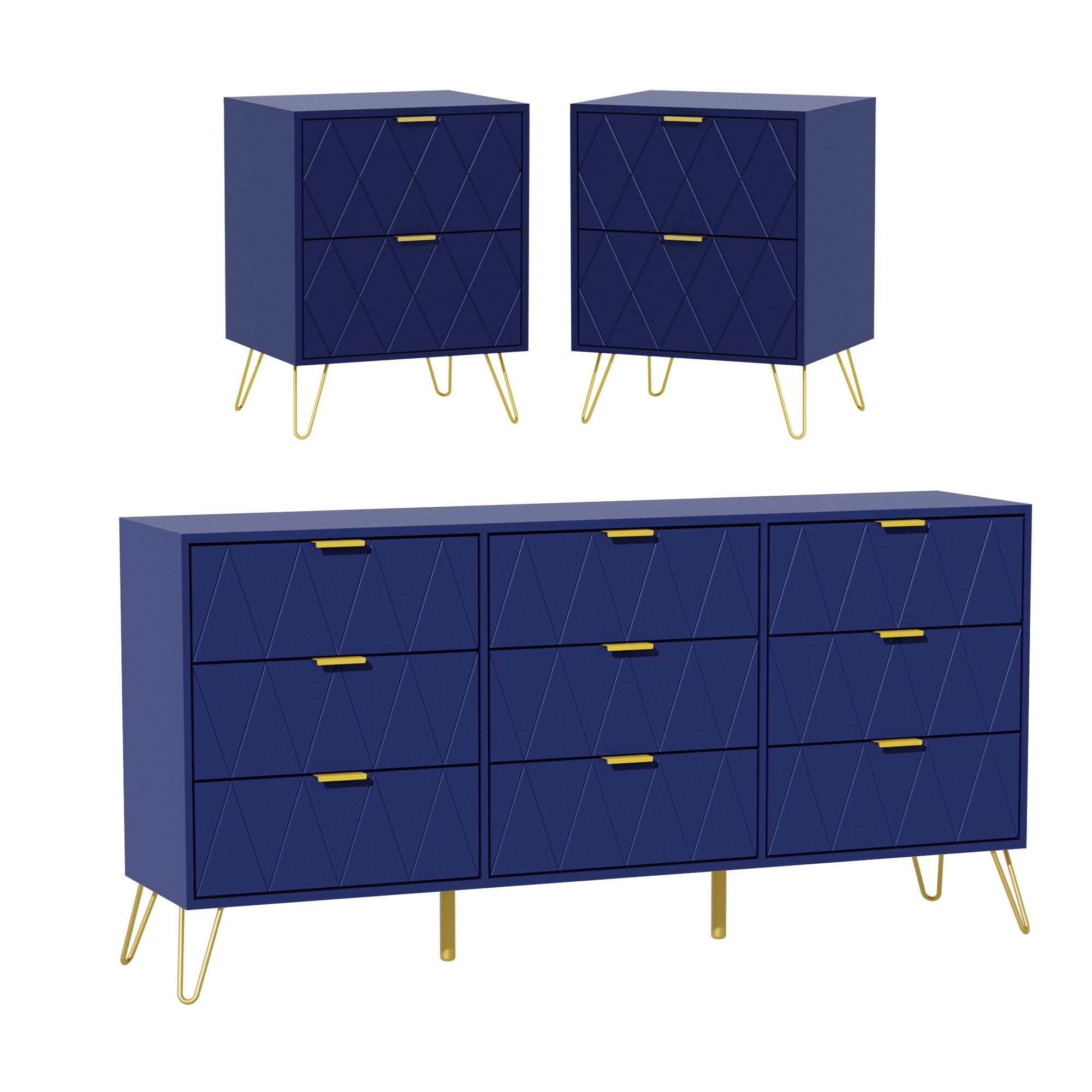 eclife 9 Drawer Dresser and Night Stand Sets for Bedroom Set of 2 & 9 ...
