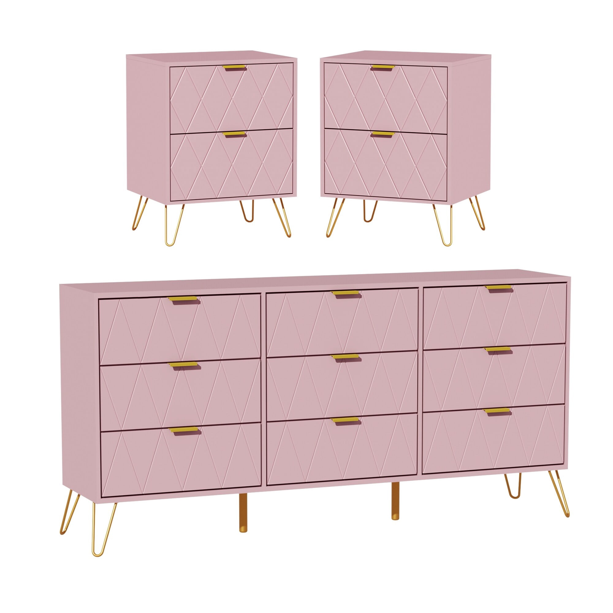 eclife 9 Drawer Dresser and Night Stand Sets for Bedroom Set of 2 & 9 ...
