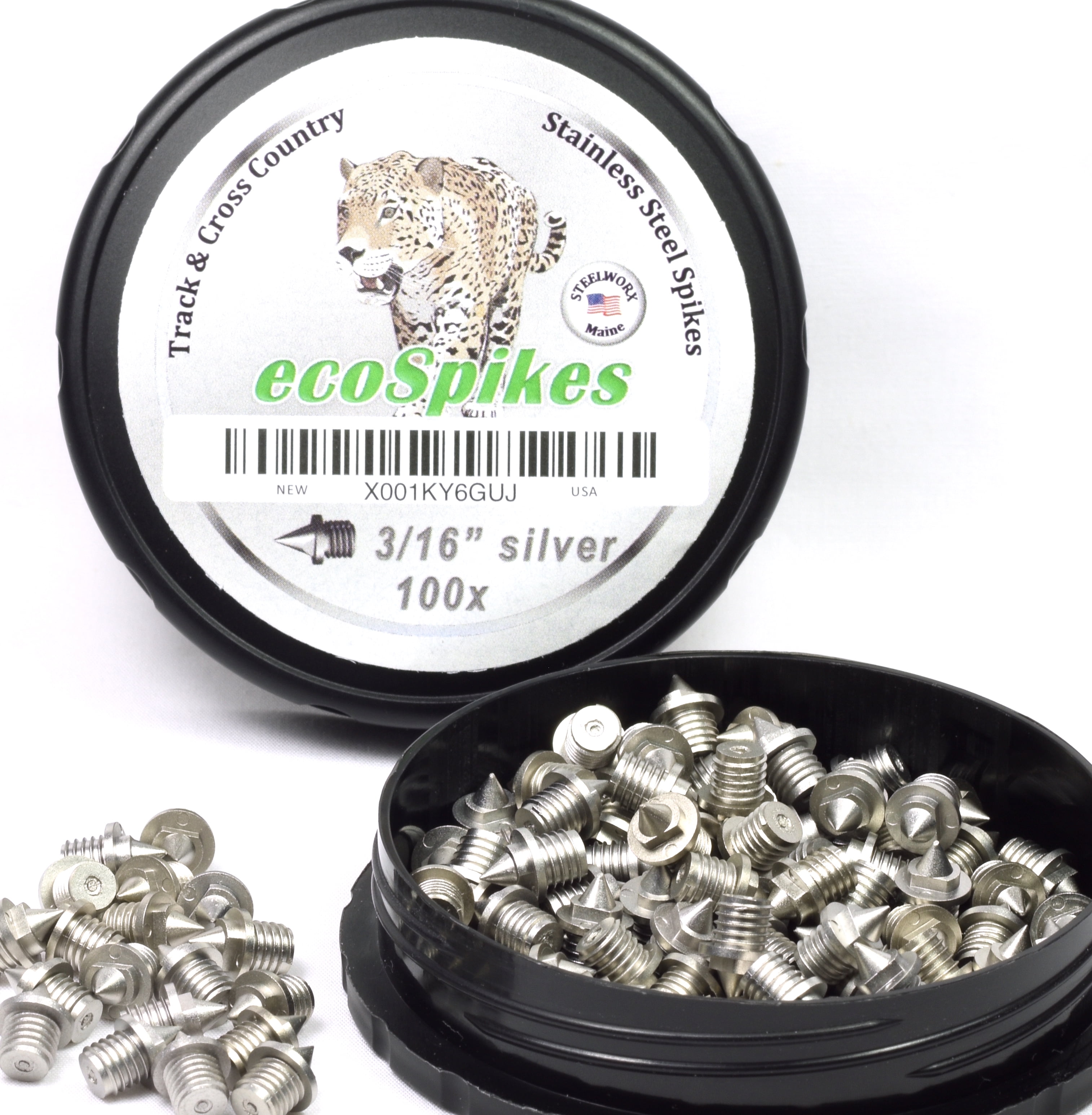 ecoSpikes Stainless Steel Track and Cross Country 3/16" Spikes - 100 ...