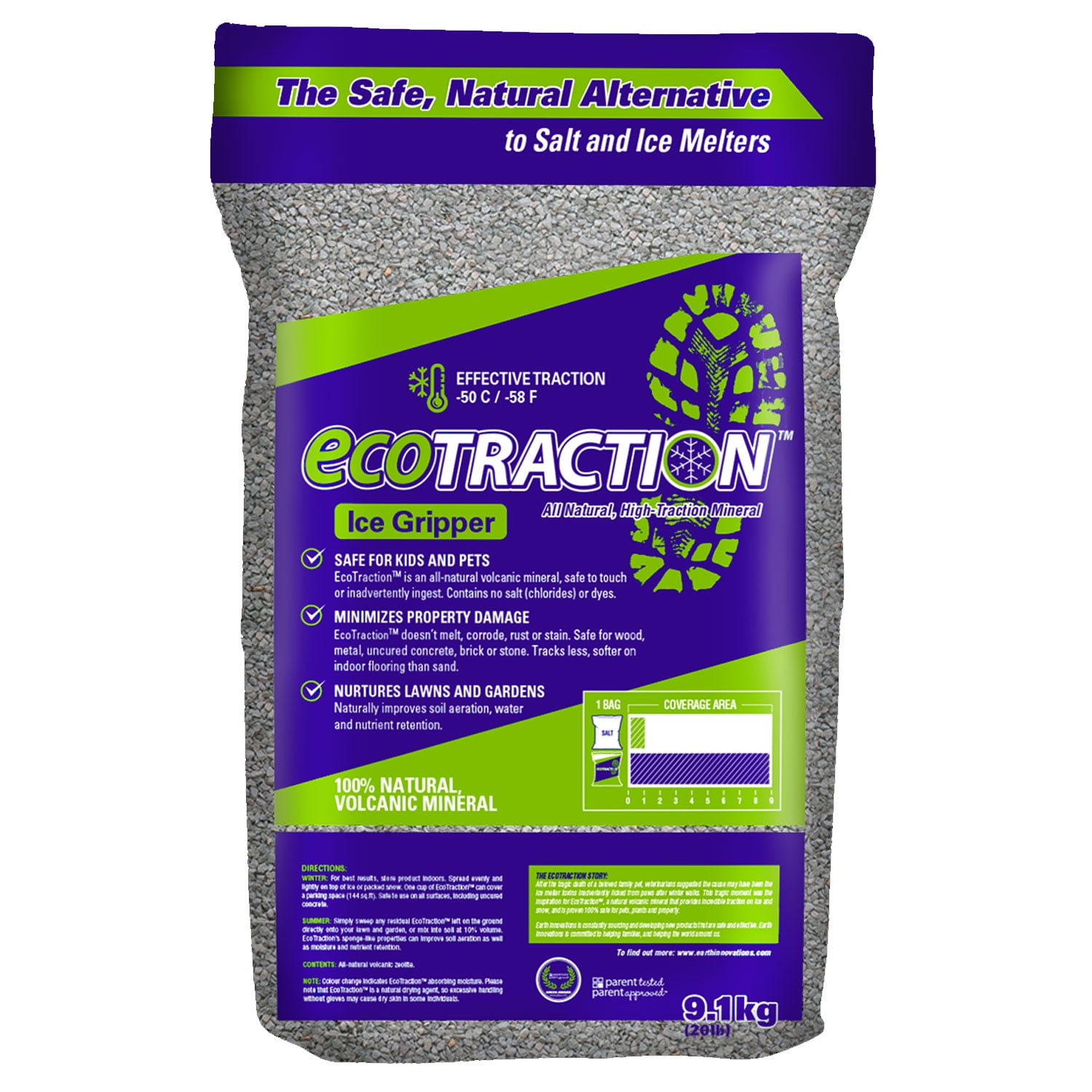 ecoTraction ET9RB Snow and Ice Traction Granules, 20 lb bag - Walmart.com