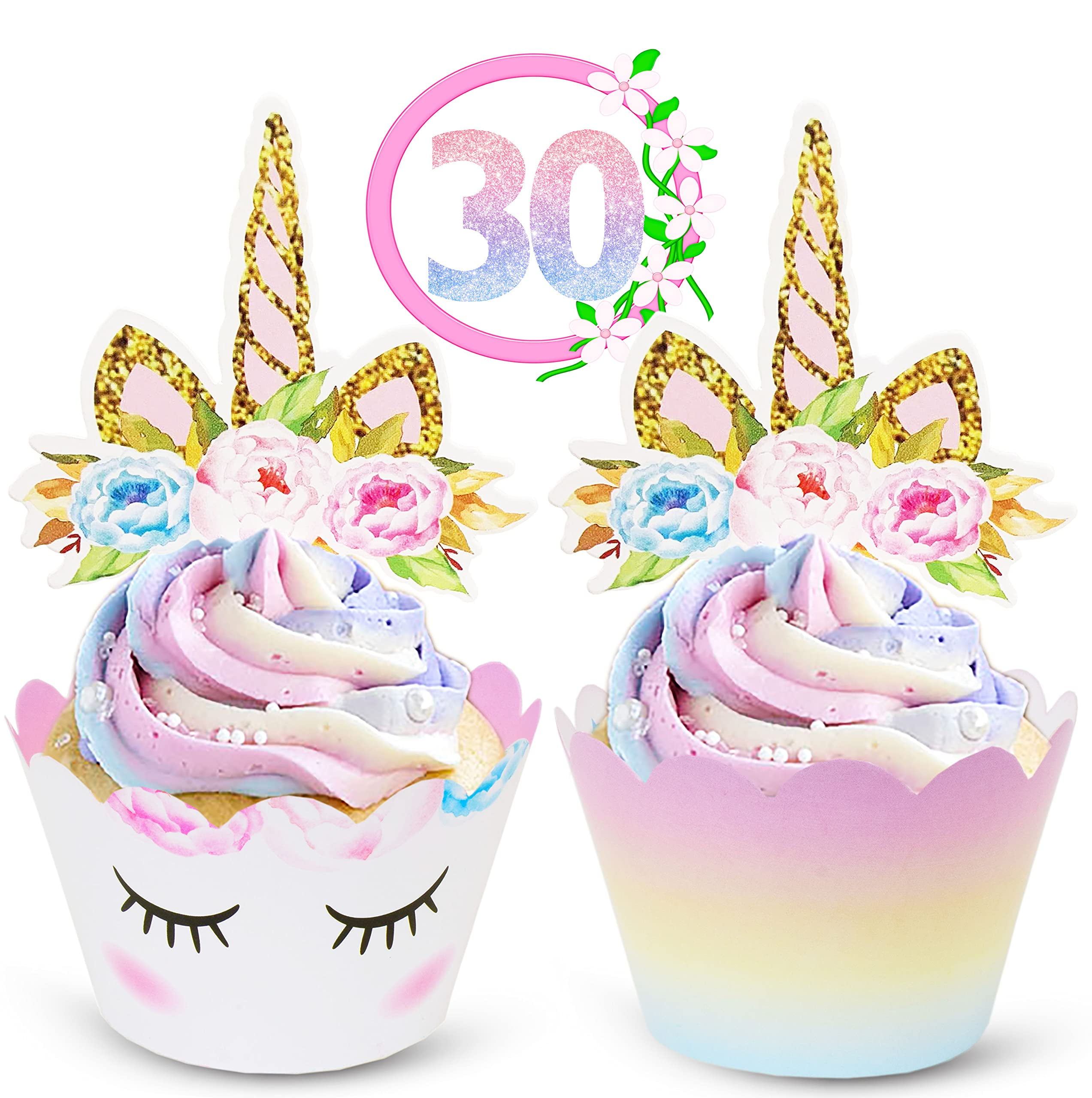 ecoZen Unicorn Cupcake Toppers and Wrappers RST1 Decorations ...