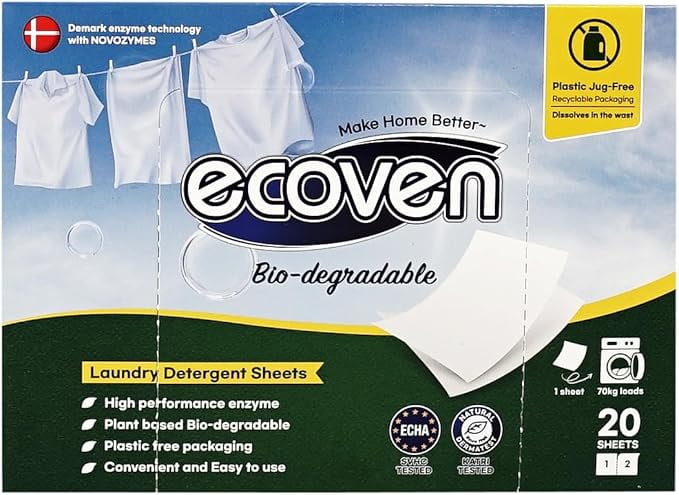 ecoven 99% Odors OUT Compact Tissue Type Laundry Detergent 10 Boxes (20 ...