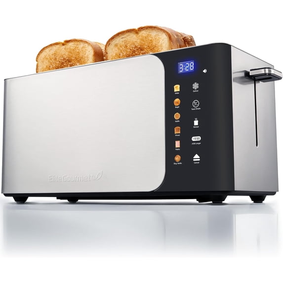 **ect5924d smarttoast digital long slot 4 slice toaster, 1.5” wide ...