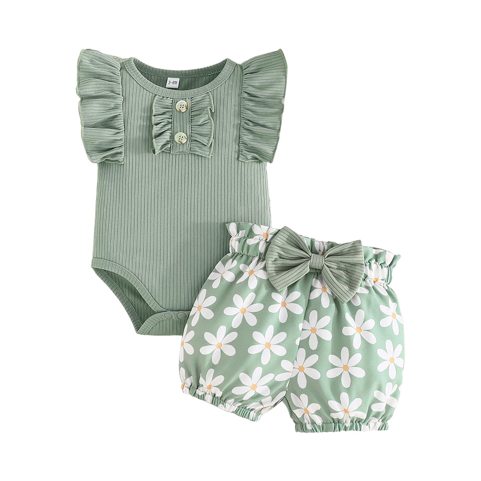 eczipvz 9-12 Month Girl Clothes Girl Clothes Romper Shorts Set Floral Summer Outfits Cute Baby ...