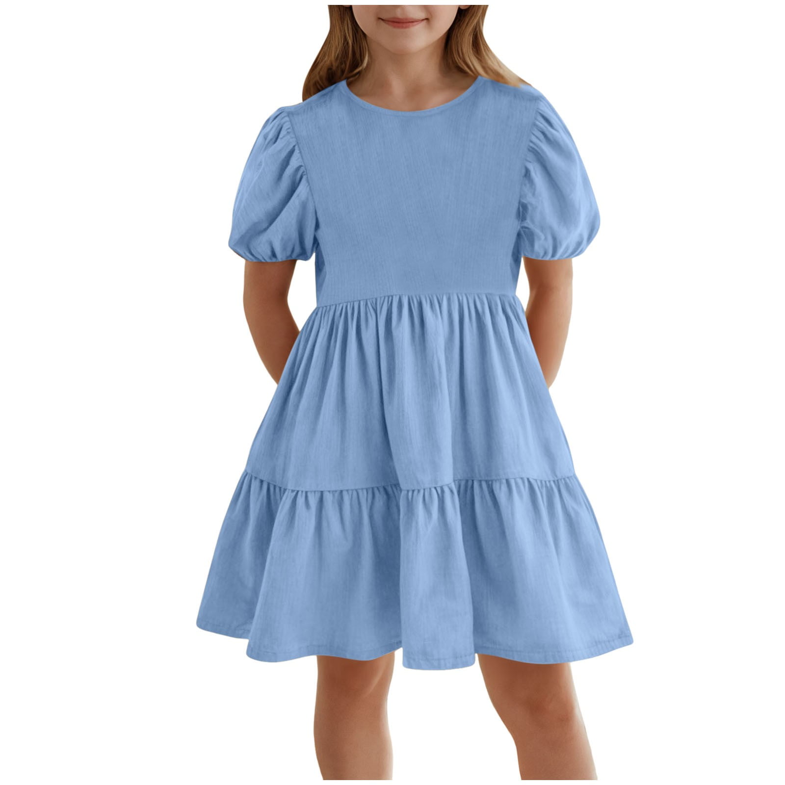 eczipvz Flower Girl Dress Girls Summer Dress Tween Boho Casual Smocked ...