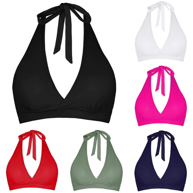 eczipvz Halter Swimsuits for Women Supportive Halter Bikini Padded Push ...