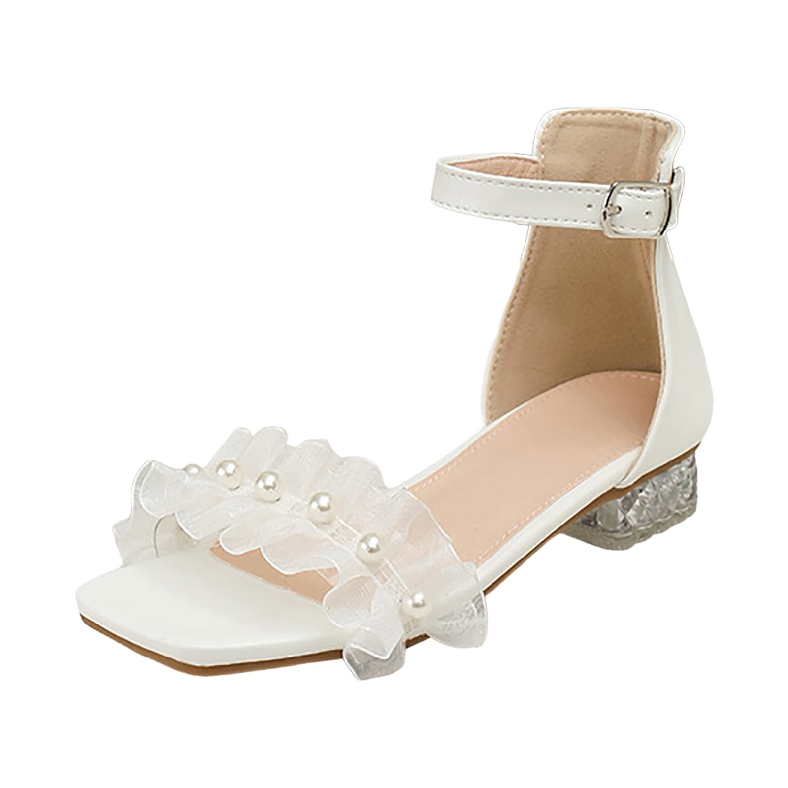 eczipvz Little Girl Sandals Size 12 Girl Heels Open Toe Ankle Strap Low Heels Girl Dress Shoes ...