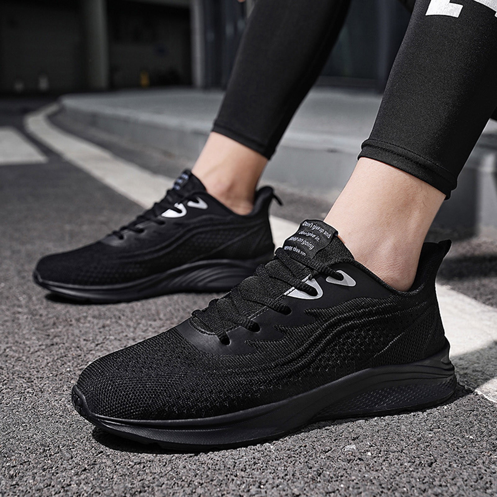 eczipvz Men Shoes Mens Shoes Mesh Breathable Lace Up Solid Color Casual ...
