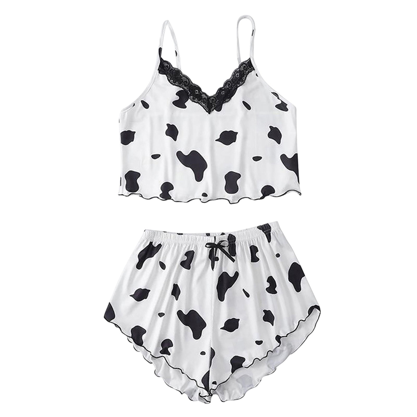 eczipvz Pajamas for Women 2Pcs Women Satin Silk Sleepwear Pyjamas Set ...