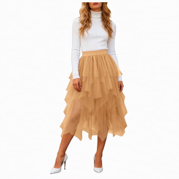 eczipvz Tulle Skirts for Women A Line Fairy Tiered Skirt Midi Length ...