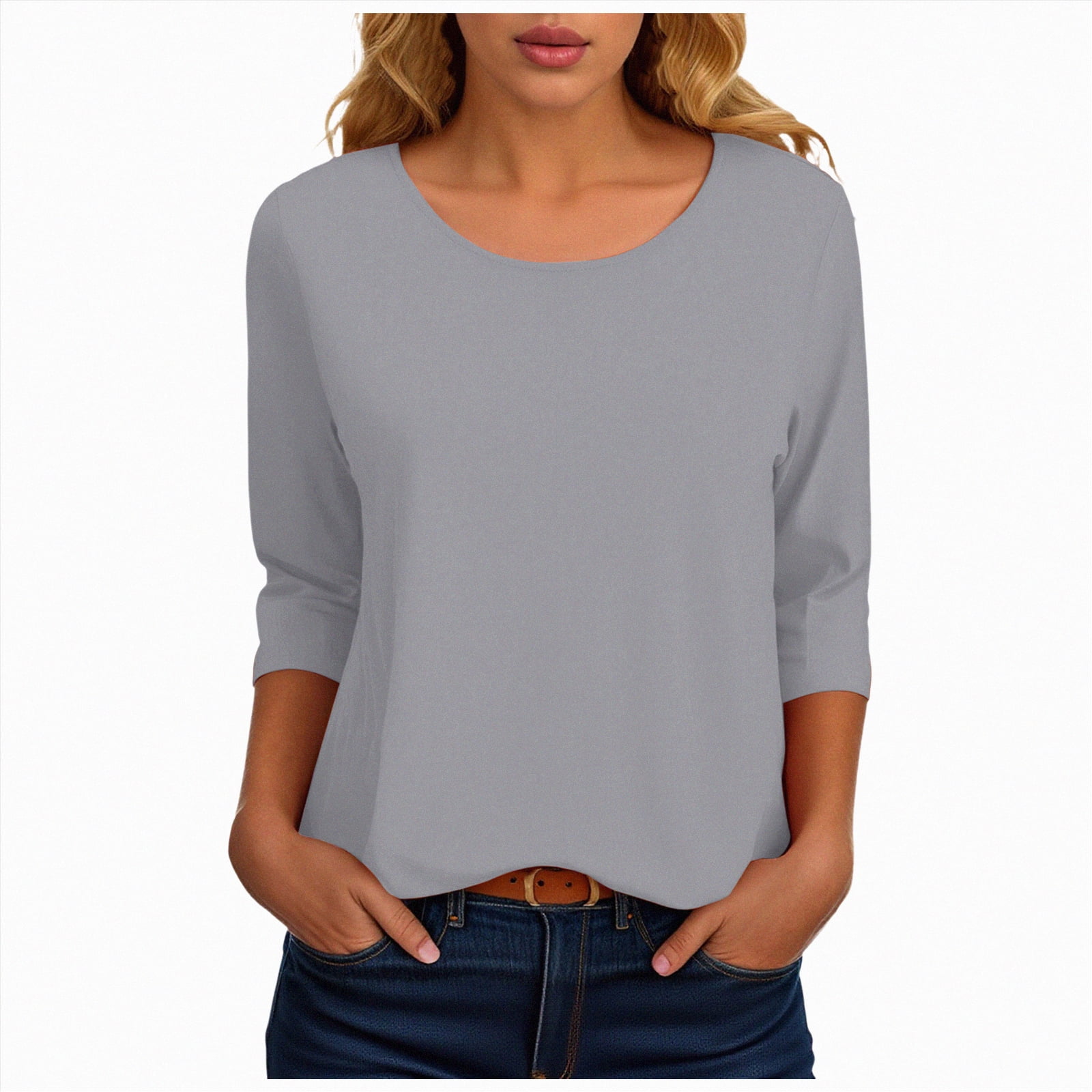 eczipvz Women Tops Casual Tunic Women's Casual 3/4 Sleeve T-Shirts ...