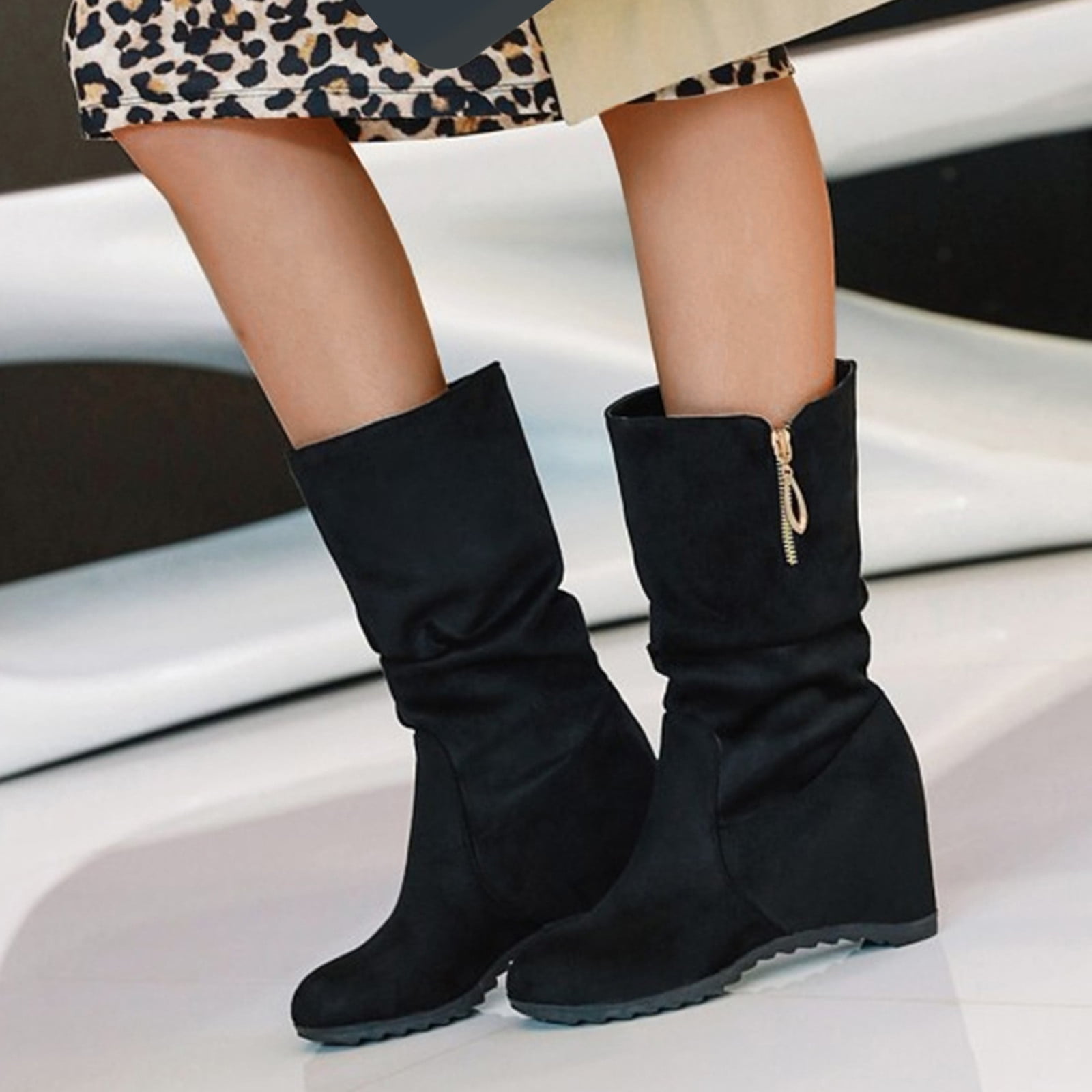 eczipvz Womens Shoes Boots for Women Ladies Fashion Solid Color Suede ...