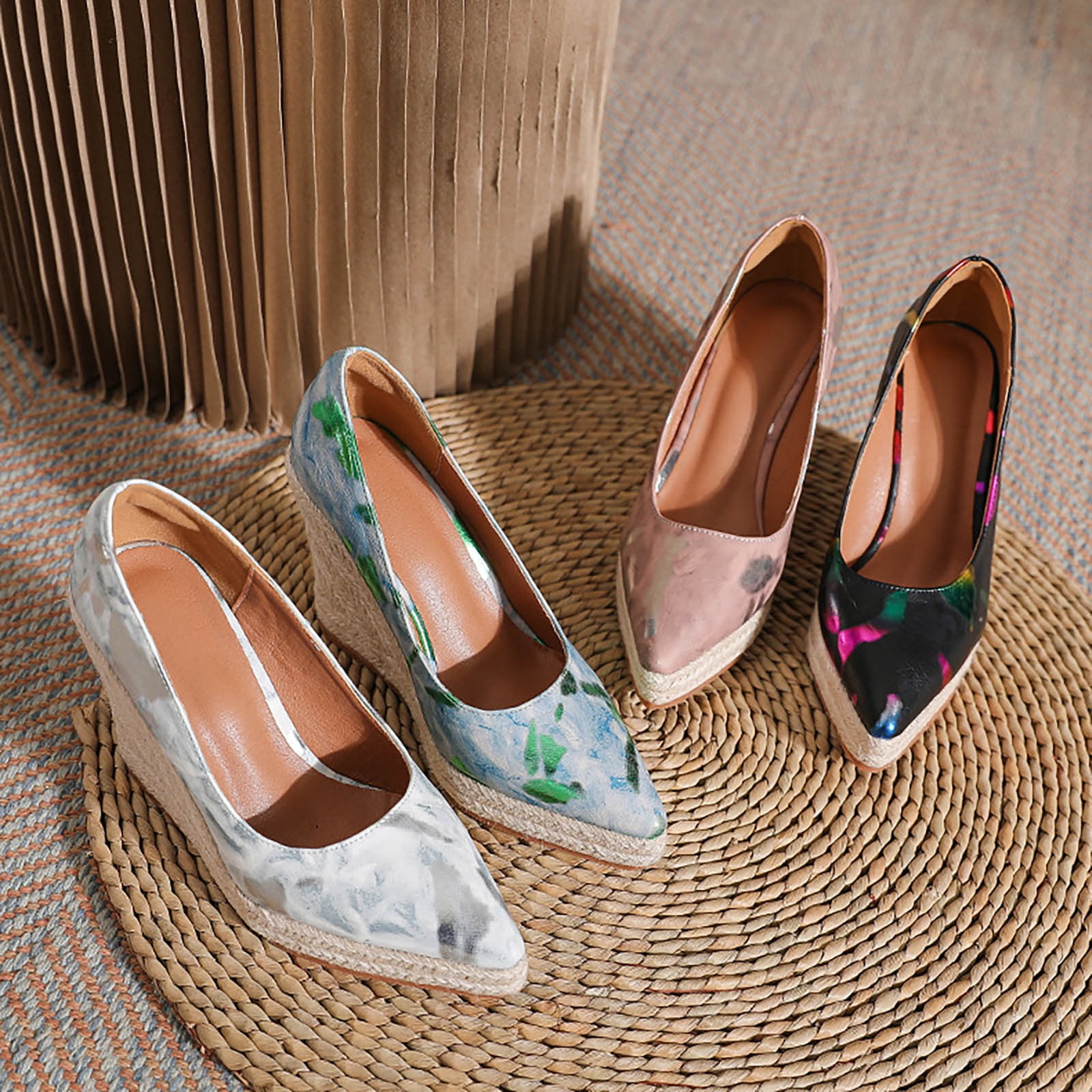 eczipvz Womens Shoes Closed Toe Wedges for Women Womens Espadrille ...