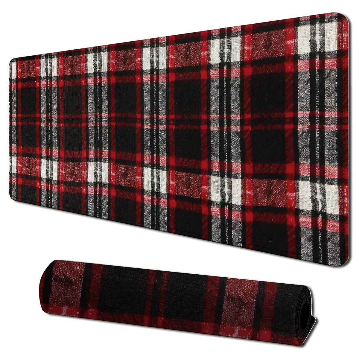 ed Black Buffalo Check Plaid Pattern Prints Large office gaming mouse ...