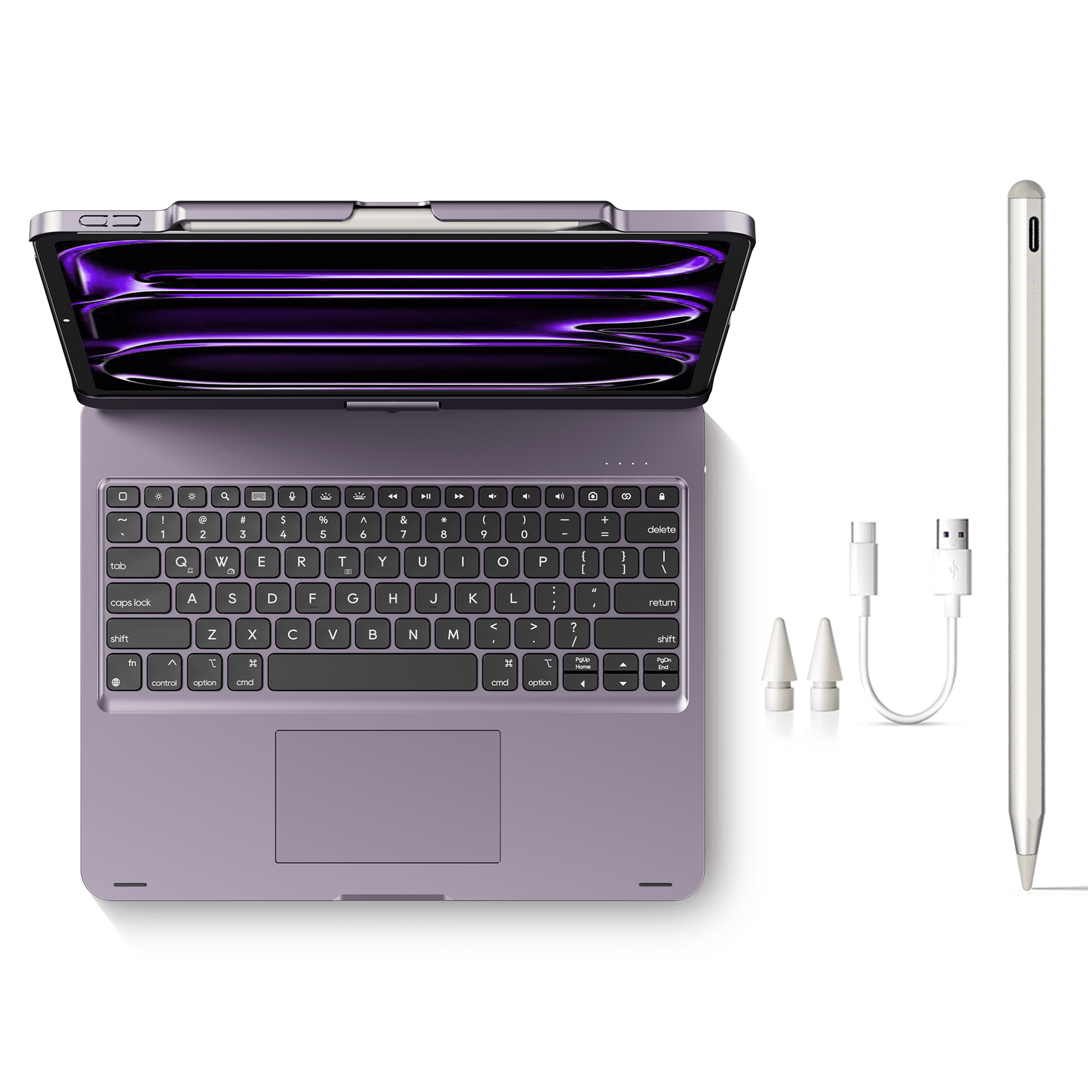 edaiser Stylus Pen + Swivel Keyboard Case Compatible with 2025 iPad Air ...