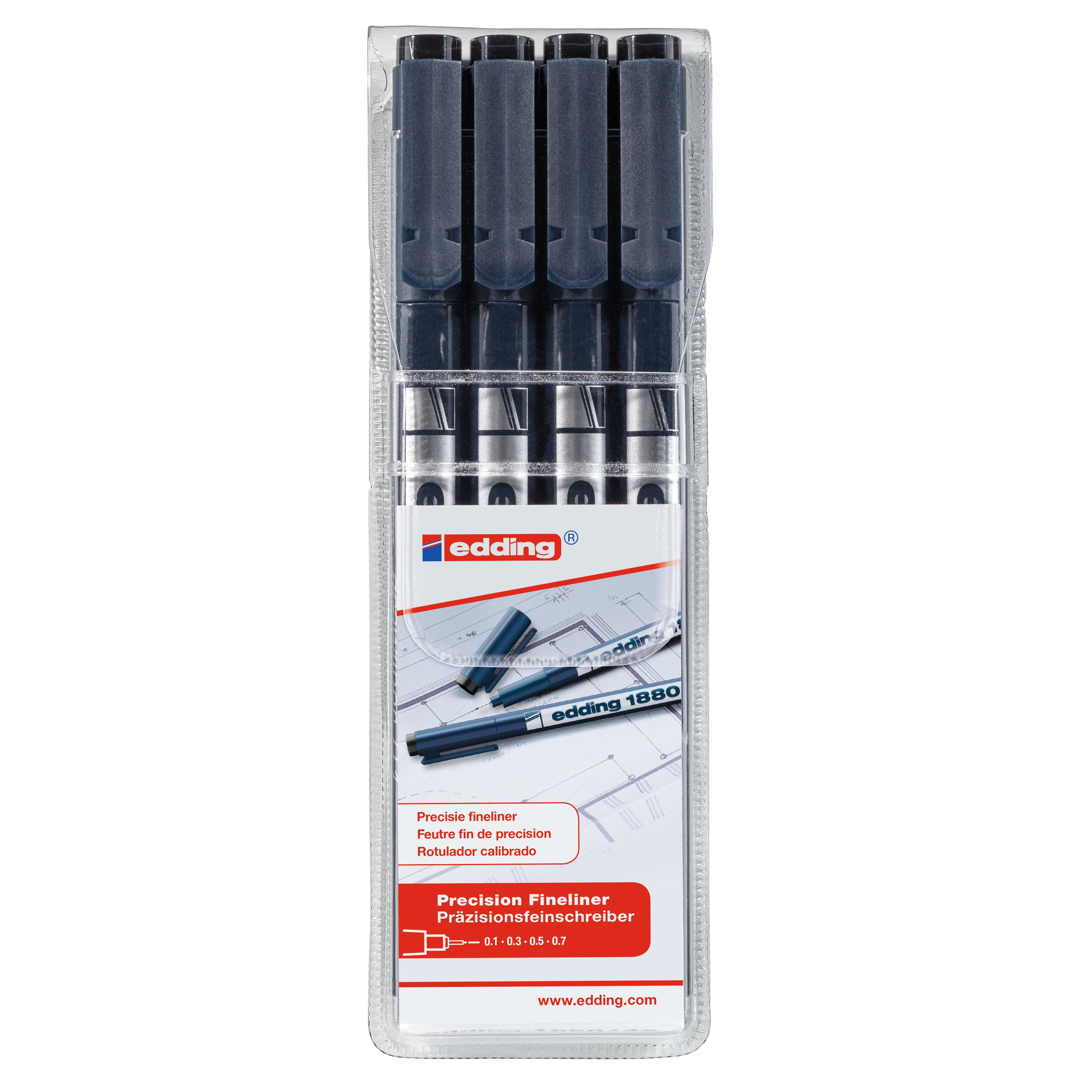 edding 1880 Drawliner Pen Set, 4-Pens - Walmart.com