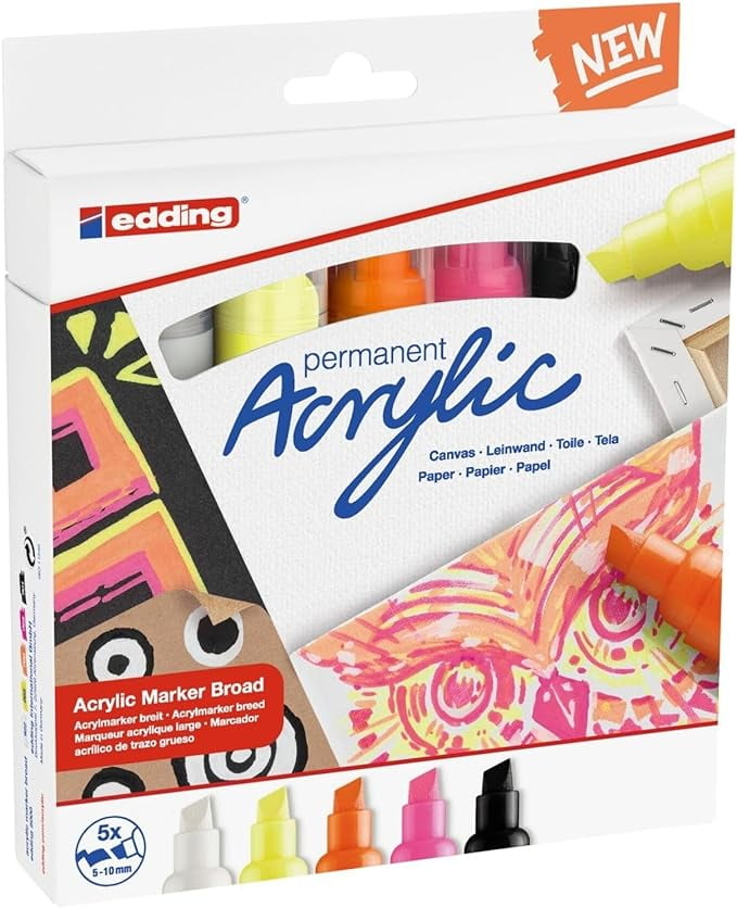 edding 5000 acrylic marker broad - neon colours - acrylic paint markers ...