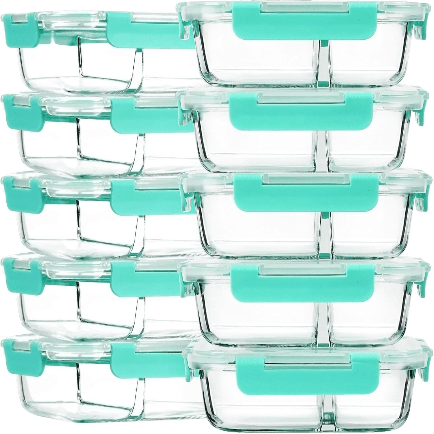 edesg 10 Pack Glass Meal Prep Containers Microwave Safe Meal Prep Bowls ...