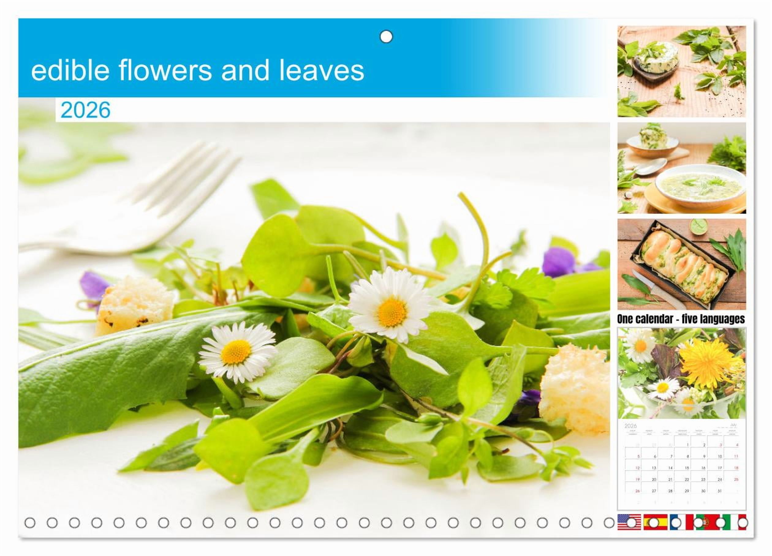 edible flowers and leaves (Monthly Wall Calendar 2026 16.5 x 23.4 (open ...