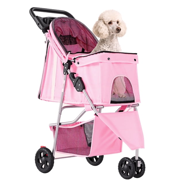 edx 3 Wheels Pet Stroller, Dog and Cat Strollers, With Storage Basket ...