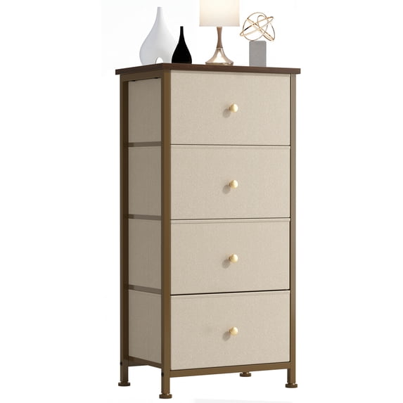 edx 4 Drawer Fabric Dresser for Bedroom, Tall Chest of Drawer Organizer ...