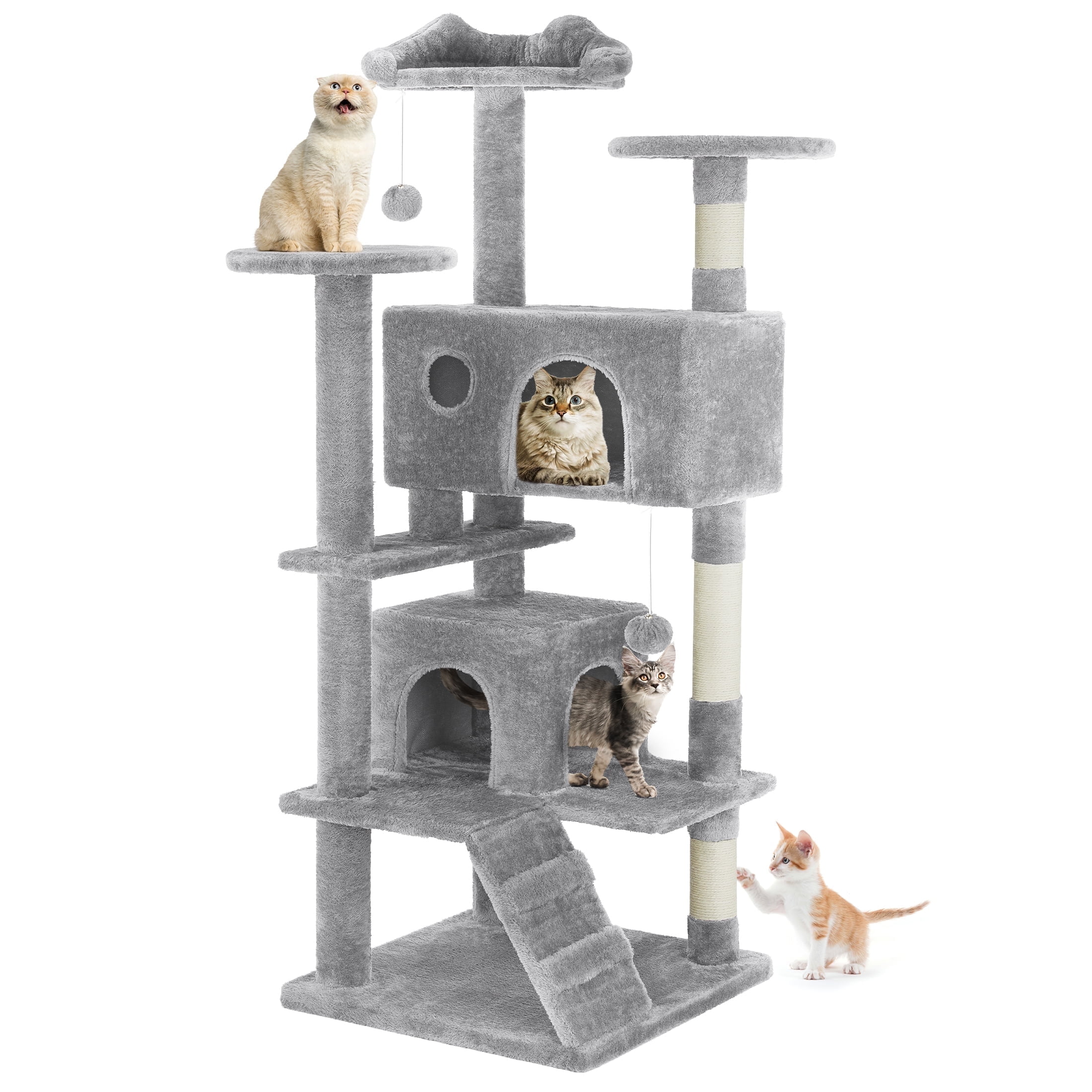 EDX 54" Cat Tree Tower for Indoor Cats, Multi-Level Pet Furniture with ...