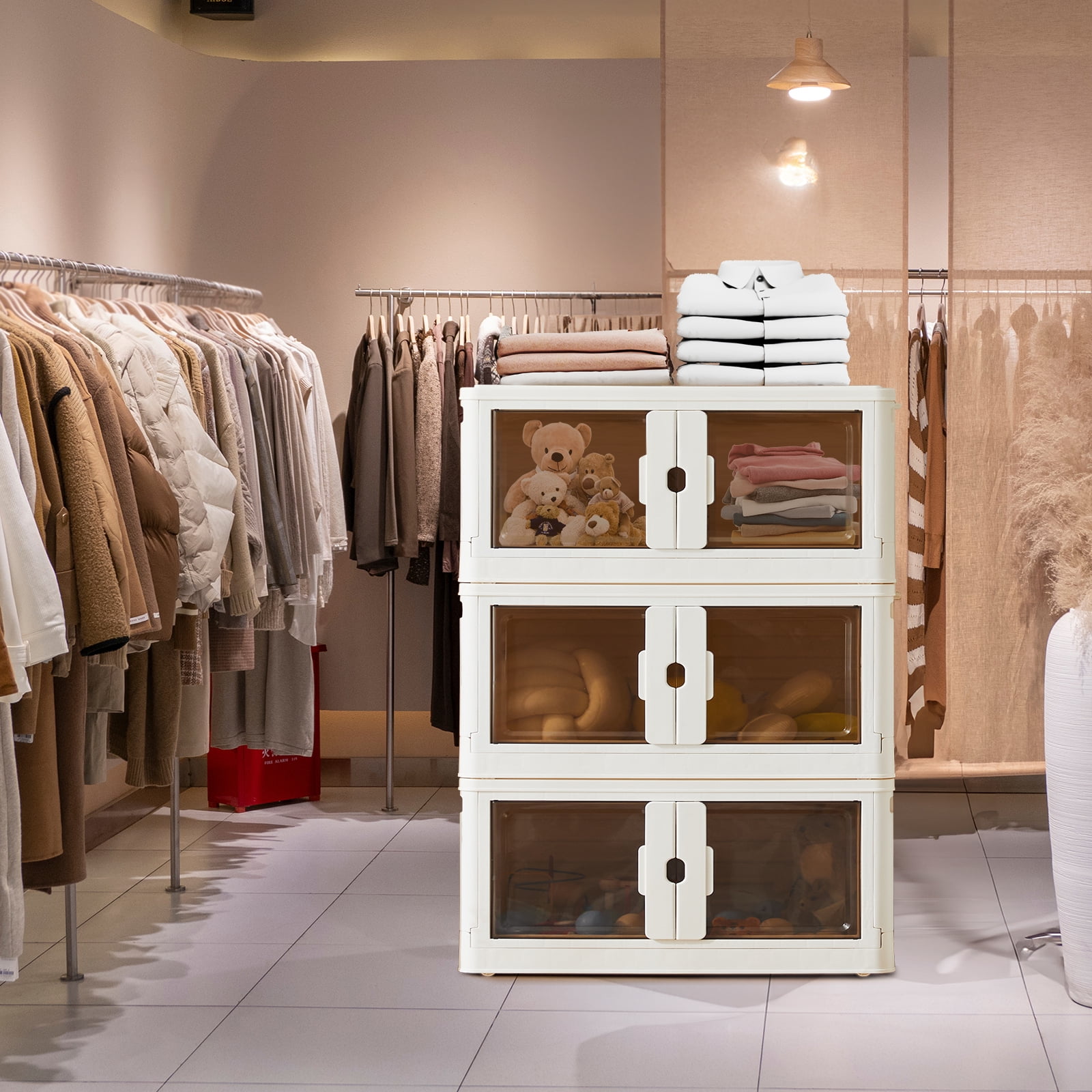 edx 57GAL/228QT Storage Bins with Lids 3 Tier, Extra Large Storage Box ...