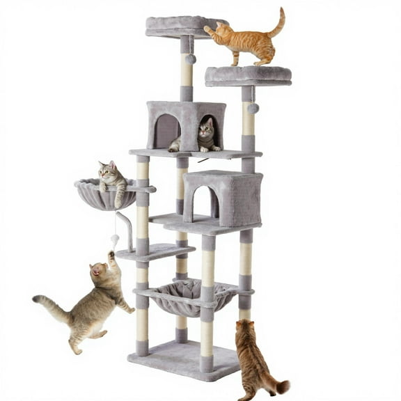 Cat Tree with Toy, Cat Tower Condo for Indoor Cats, Cat House with ...