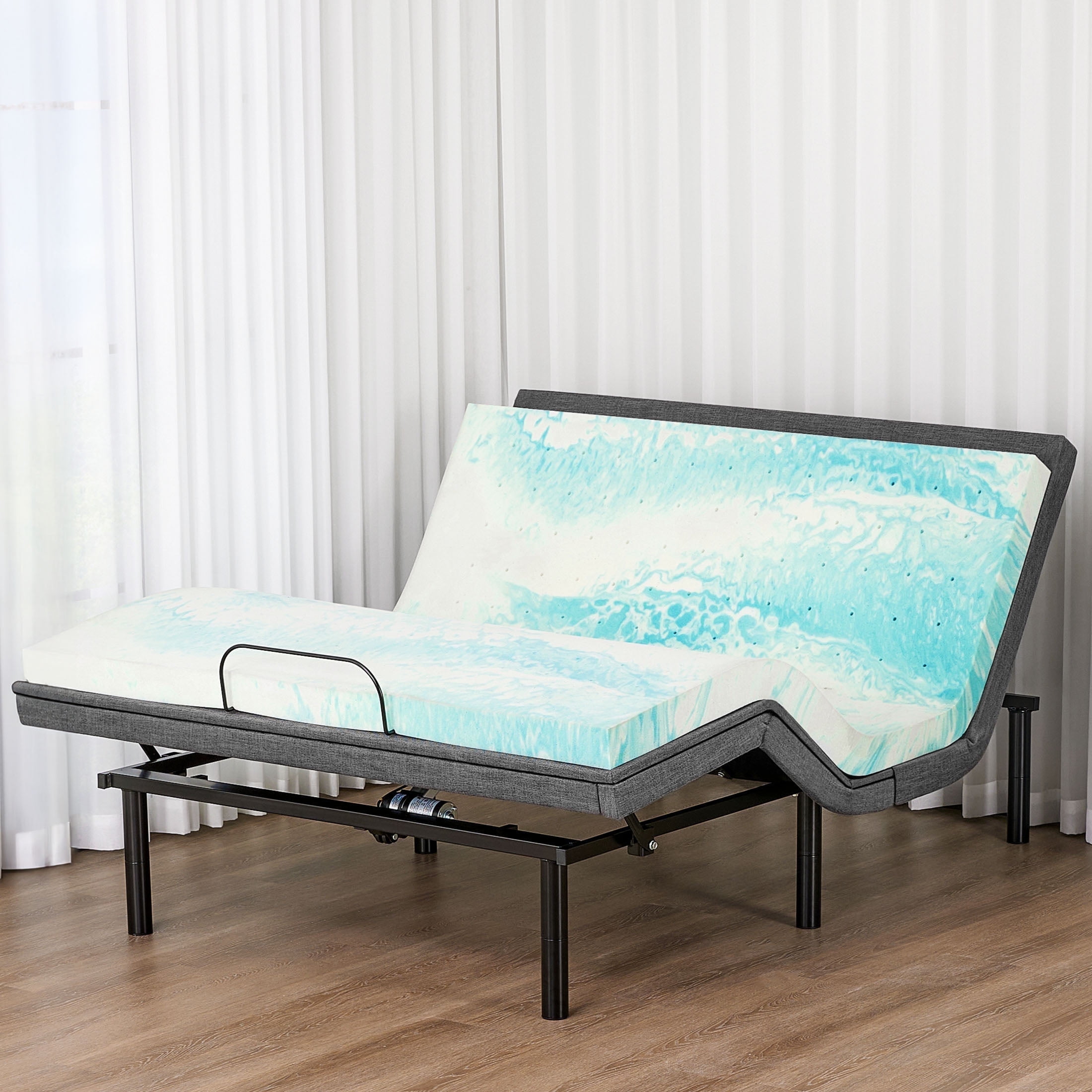 edx Adjustable Bed Frame, Individually Tilting Head and Foot with 2 USB ...