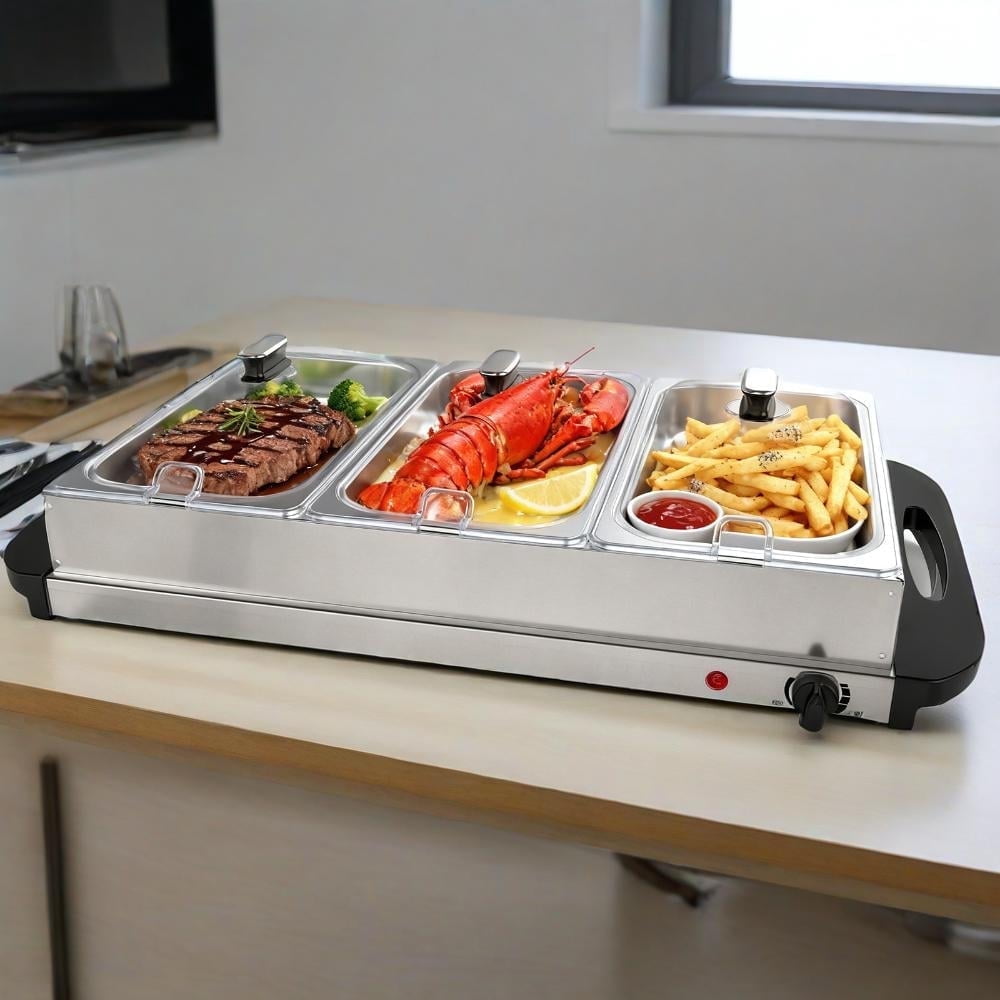 edx Buffet Server & Food Warmer, Featuring 3 x 2.5QT Ovens with ...