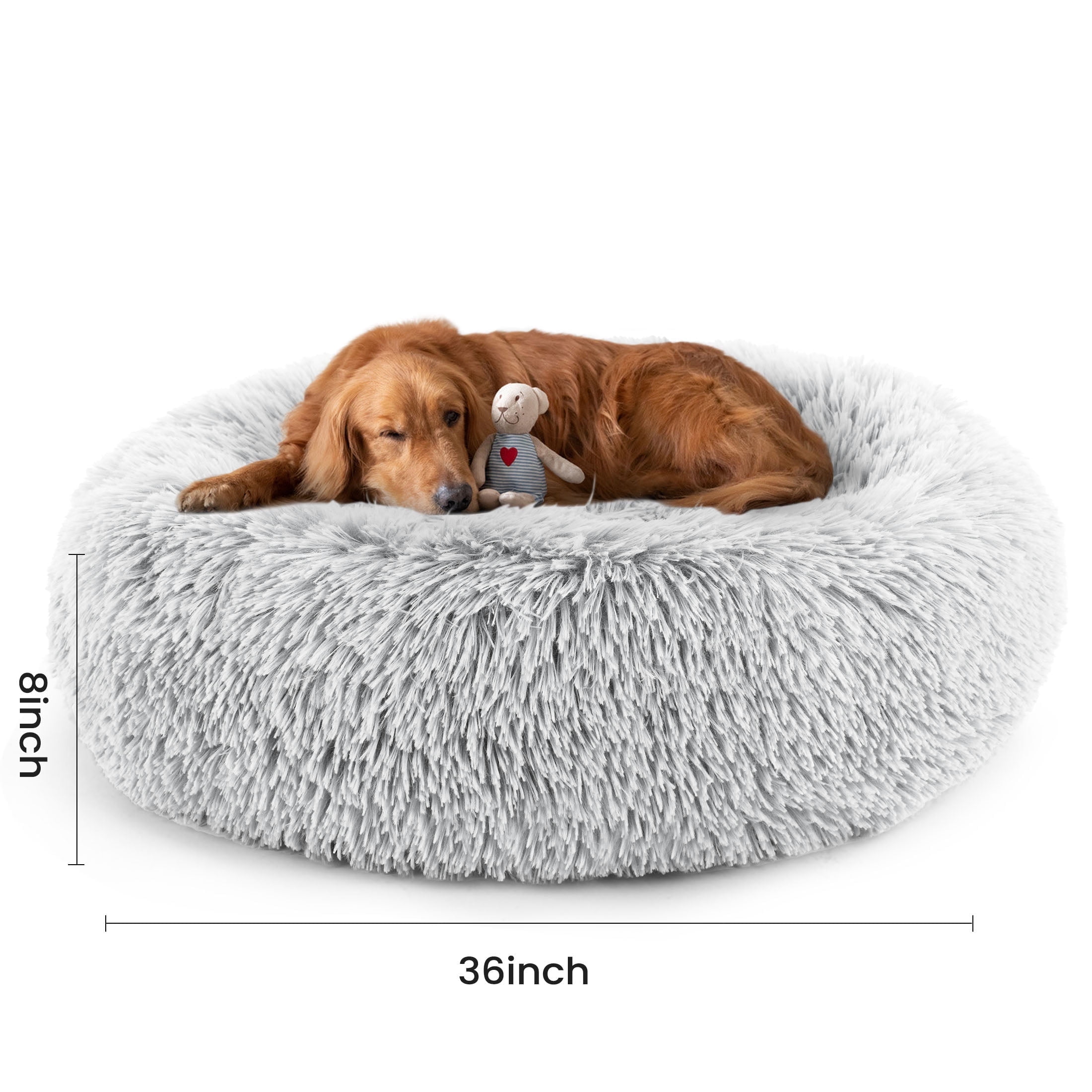 edx Calming 36" Donut Dog Bed for Extra Large Dogs, Soft Warm Cozy ...