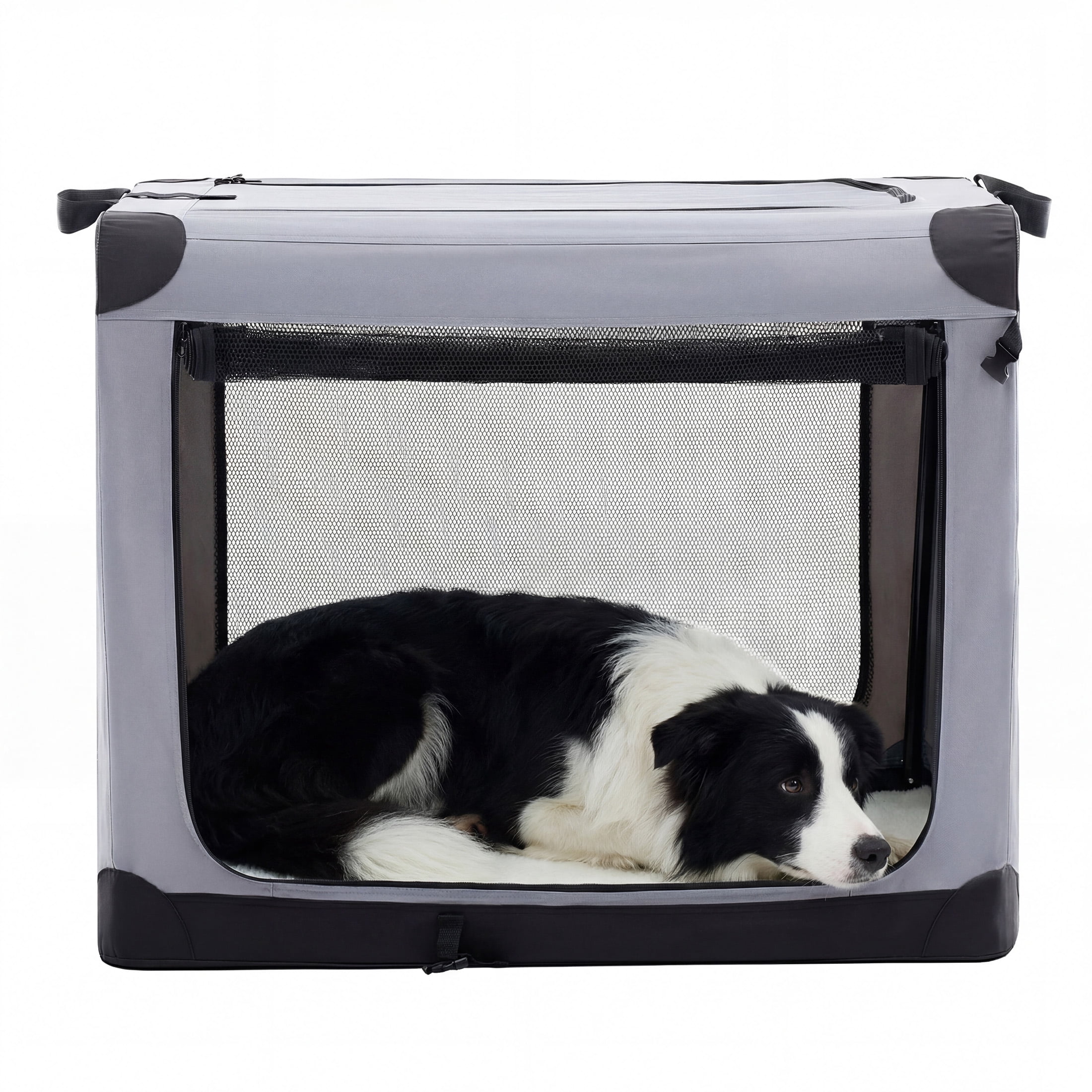 edx 36 Inch Portable Foldable Dog Crate for Medium Large Dog, 3-Door ...