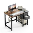 edx Computer Desk with Drawer 40 Inch PC Table Study Desk with 2-Tier ...