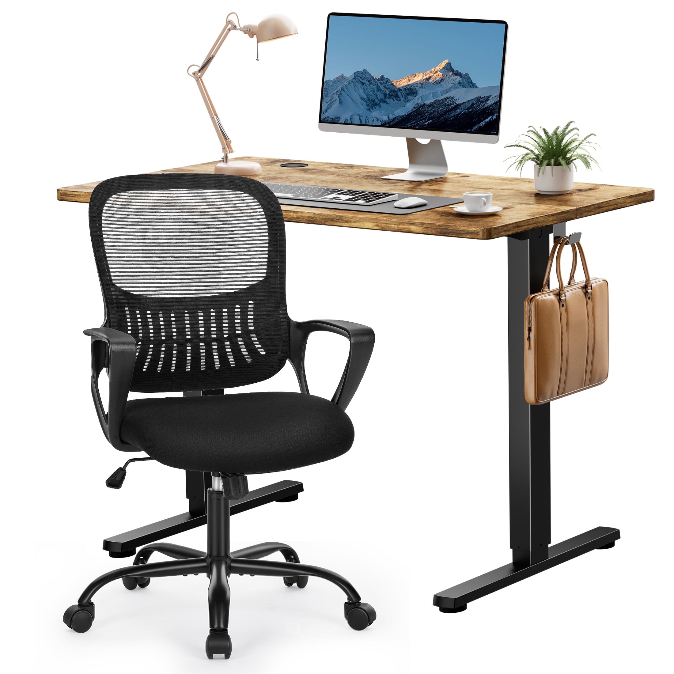 edx Electric Standing Desk & Computer Office Chair Set, 40 x 24 Inches ...