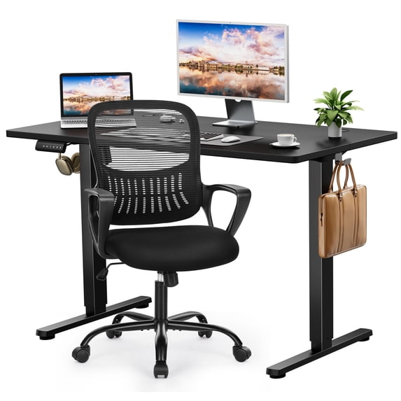 edx Electric Standing Desk & Computer Office Chair Set, 48 x 24 Inches ...