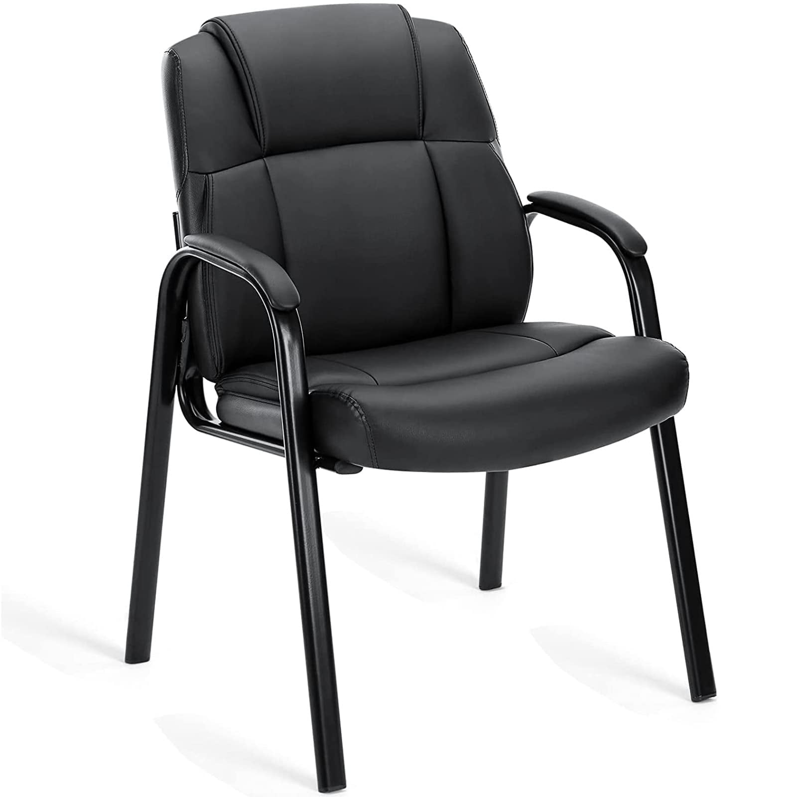 edx Executive Office Guest Chair Stylish and Comfortable PU Leather Desk Chair with Lumbar Support and Padded Armrest Perfect for Conference Rooms Reception Areas and Waiting Rooms. Walmart Business S...