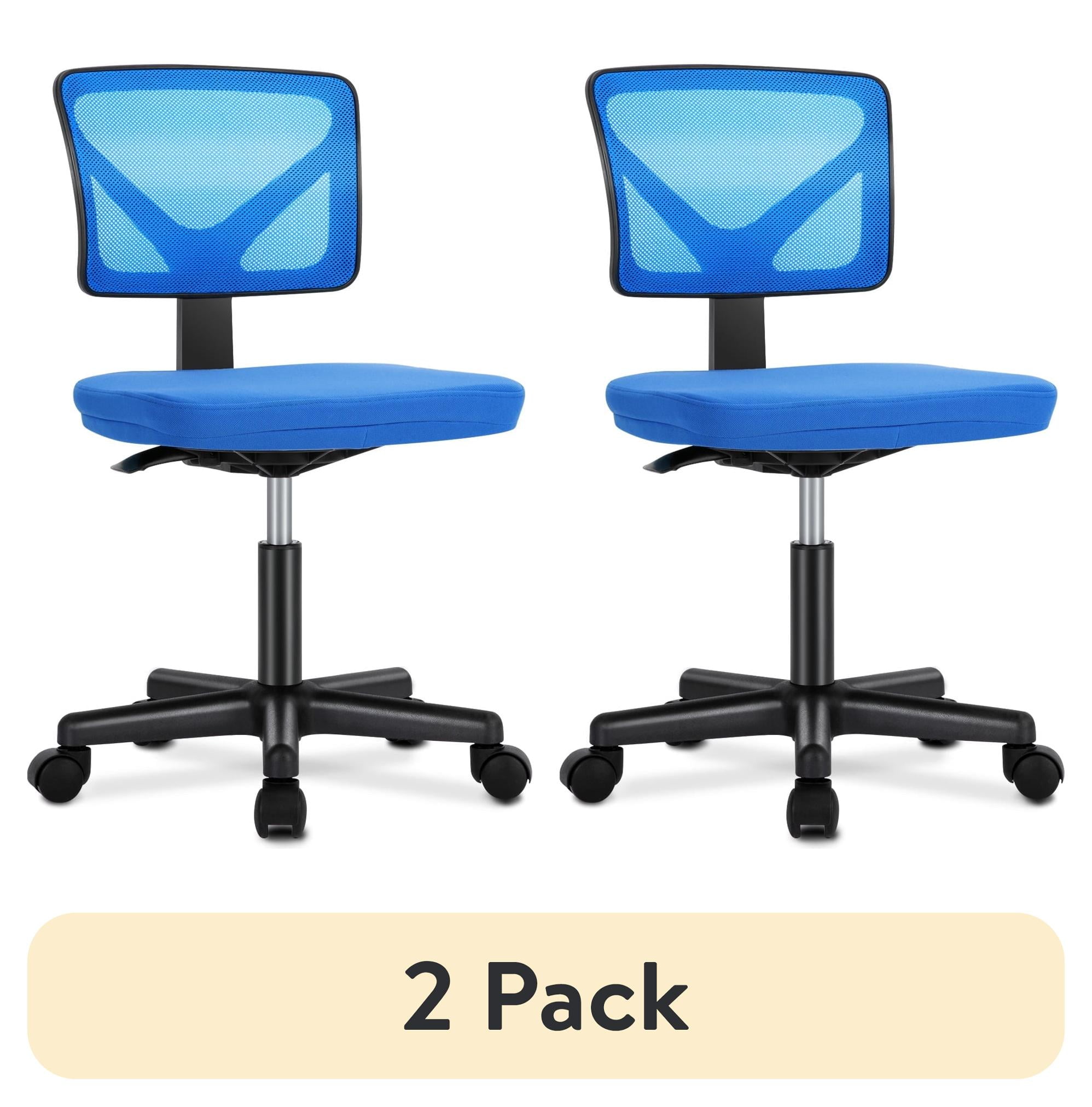 (2 pack) edx Home Office Desk Chair, Armless Mesh Computer Chair Small ...