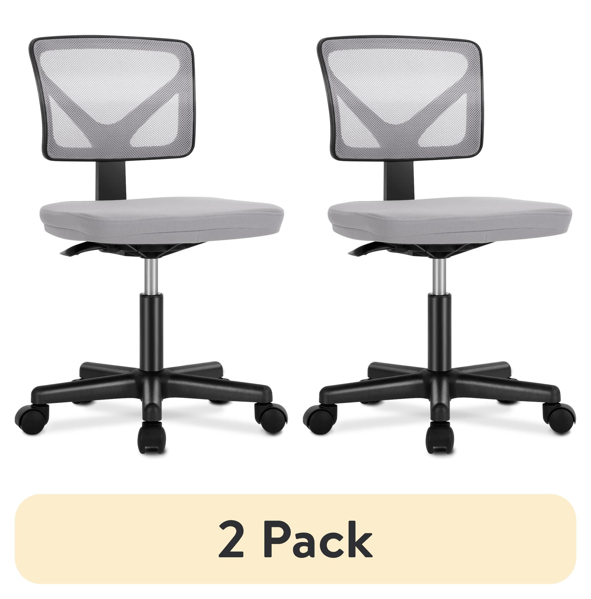 (2 pack) edx Home Office Desk Chair, Armless Mesh Computer Chair Small ...